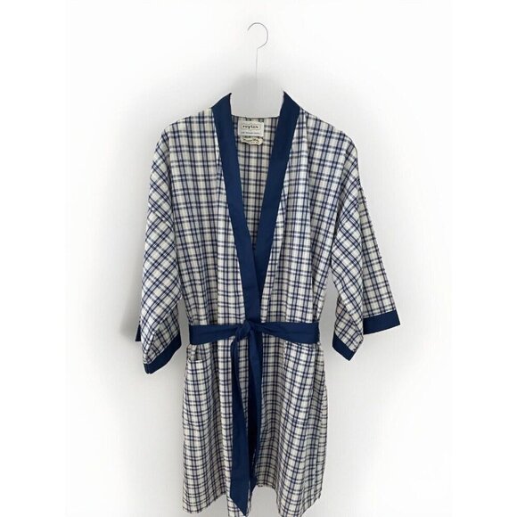 Roytex | Other | Vintage 6s Roytex Robe Modern Living Kimono Navy White ...